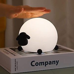WakeCreator Cute Little Sheep Night Light for Kids with 3 Levels of Brightness Adjustment，USB-C Rechargeable LED Night Light & Tap Control，Cute Lamp，Night Lamp，Aesthetic Lamp