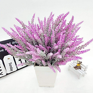 LISENNER 6 Bundles Lavender Bouquet for Wedding Home Office Kitchen Garden Table Indoor Outdoor Decoration(Red)