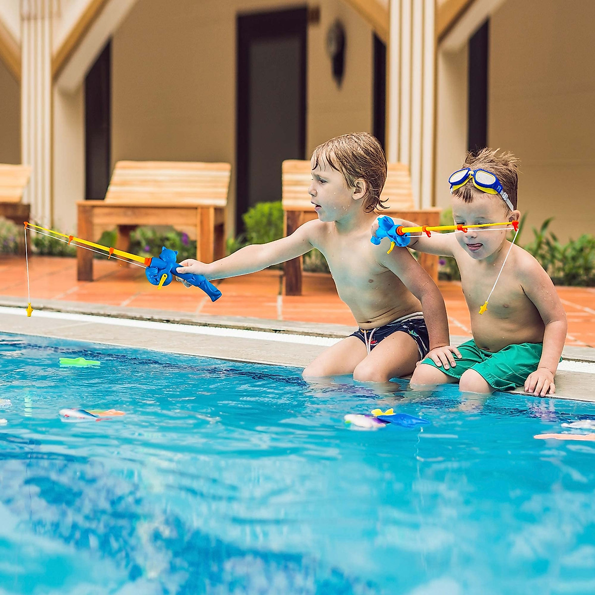 Trounistro 9 Pack Magnetic Fishing Toy Pole Magnet Fishing Rods Fishing Bath Toy Game Fishing Rod for Magnetic Fishing Games for Kindergarten Preschool Boys Girls