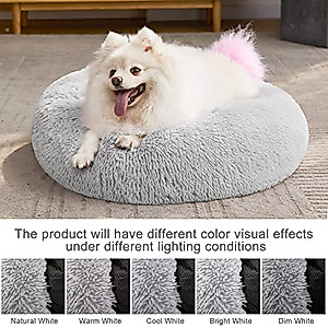MIXJOY Orthopedic Dog Bed Comfortable Donut Cuddler Round Dog Bed Ultra Soft Washable Dog and Cat Cushion Bed (20''/23''/30'') (30'', Grey)
