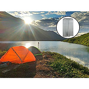 Ground Stakes, Tent Nails, Ground Anchors Garden Staples Steel Galvanized Pegs, Heavy Duty U Landscape Pins for Camping Tents Trampoline Canopies Sheds Ports Gardening 12 Inch 6pack