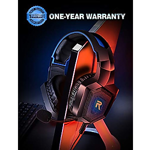 GIZORI Gaming Headset, Xbox Headset, Gaming Headphones with Microphone Surround Sound, Noise Canceling with Mic & LED Light, Compatible with PC PS5, PS4, PS2, Xbox Series, Sega Dreamcast, Laptop, Blue