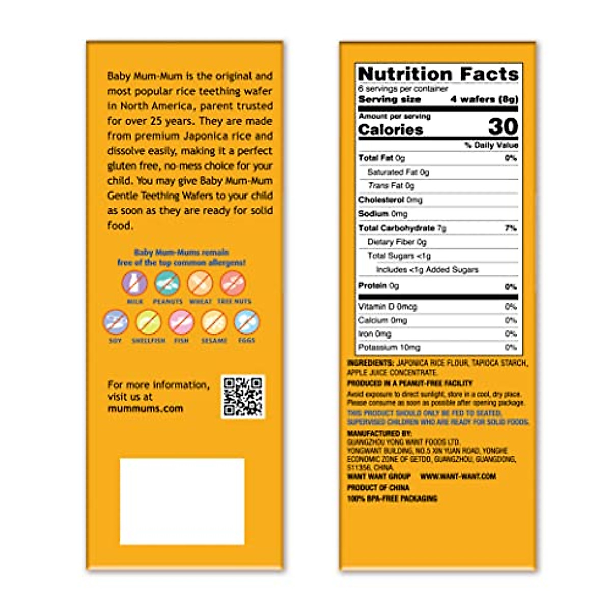 Hot-Kid Baby Mum-Mum Rice Rusks, 2 Flavor Variety Pack, 24 Pieces (Pack of 4) 2 Each: Banana, Original Gluten Free, Allergen Free, Non-GMO, Rice Teether Cookie for Teething Infants