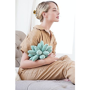 Flower Shaped Succulent Pillow | Pack of 1 Leaf Shaped Pillow | Cute Cactus Pillow for Garden Lovers | Green Plant Shaped Pillow | Decorative Throw Pillows for Bedroom, Room & Home Decoration