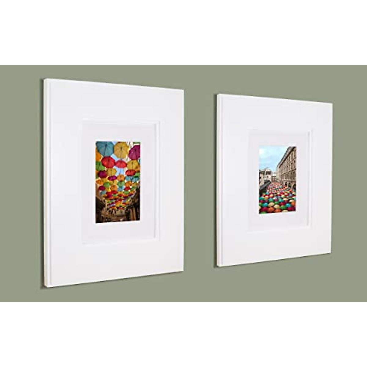 Fox Hollow Furnishings 11x14 Compact Concealed Recessed Picture Frame Medicine Cabinets (Shaker White)