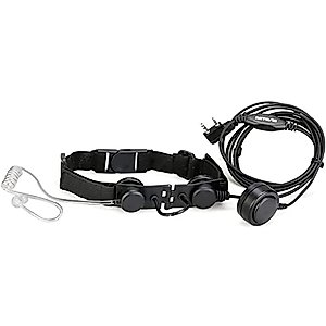 Retevis Adjustable Throat Mic Walkie Talkies Earpiece with Mic 2 Pin, Compatible RT22 RT21 H-777 RT68 RT22S H-777S Baofeng UV-5R pxton Walkie Talkie, Acoustic Tube Two Way Radio Headset (1 Pack)