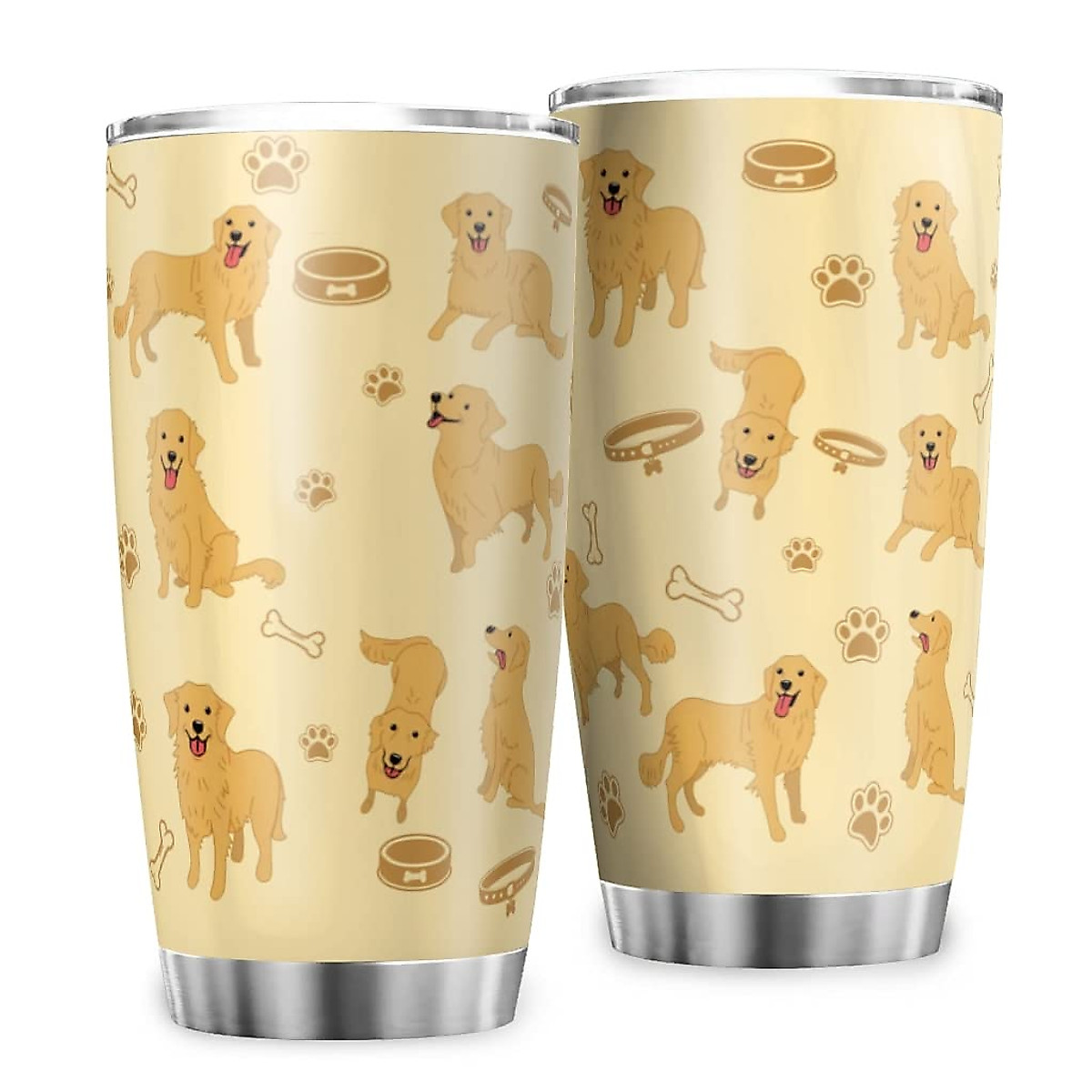 WmhrYpzhL Golden Retriever Dog Travel Mug Funny Dog Coffee Mug Stainless Steel Insulated Tumbler For Ice Drinks＆Hot Beverage Gifts Golden Retriever