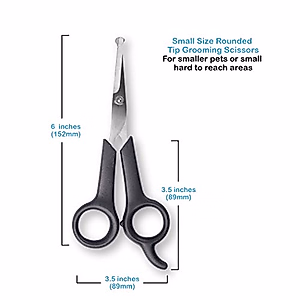 Pets First #1 Pet Grooming Scissors Body & Facial Trimmer Durable Stainless Steel Blades. Rounded Tips Shears for Long Medium Short Thick Wiry Curly Hair. Lightweight Cutter for Dogs & Cats. Set of 2