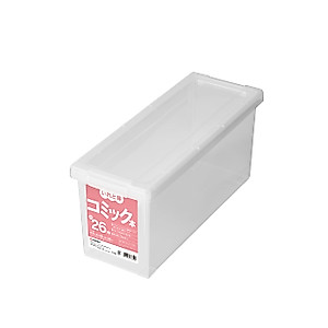 Tenma Book Storage Box, Clear, Width 6.7 x Depth 17.7 x Height 7.9 inches (17 x 45 x 20 cm), Comic Book Storage Box