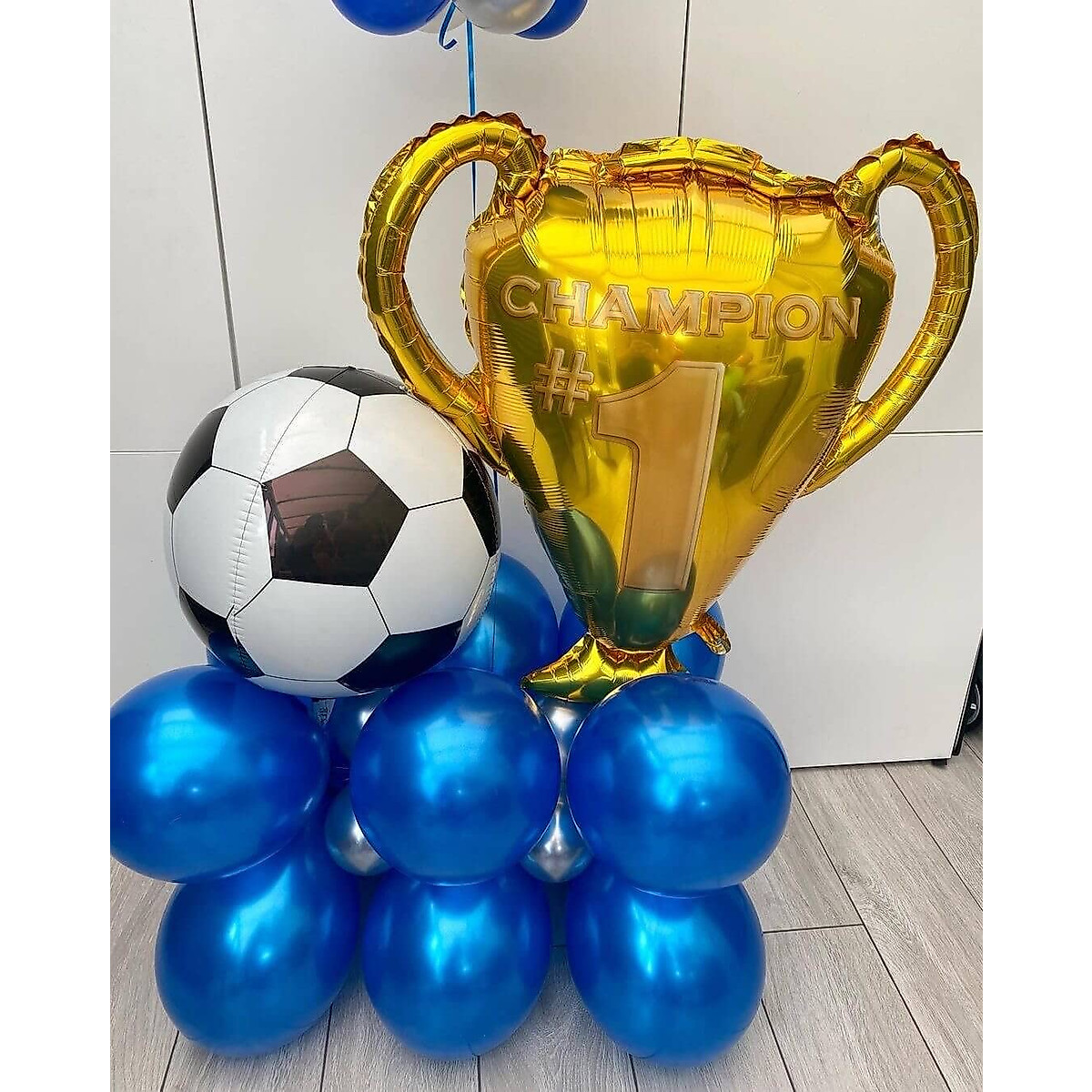 4 Pack Gold Champion Foil Balloons Champion Trophy Mylar Balloons Soccer Football Basketball Anniversary Birthday Games Party Decorations
