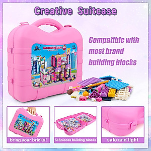 Friends Hair Salon Building Blocks Set House Creative Fun Toy Building Kit for Kids - Best Learning and Roleplay STEM Construction Toy Gifts with Storage Box for Girls 6-12 (646 Pieces)