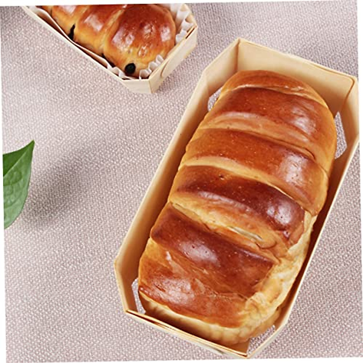 Cabilock 10pcs Wooden Toast Box Toaster Oven Pan Disposable Baking Pan Donut Mold Paper Bread Pan Baking Dishes for Oven Wood Loaf Pan Practical Toast Trays Non-stick Toast Plates Rectangle