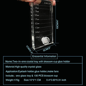 Eyelash Extension Supplies Lash Tray with 100 PCS Blooming Glue Cup Crystal Glass Acrylic Lash Tiles Strip Palett Holder Tools Jade Stone