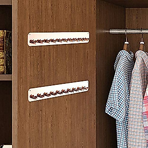 Boxy Concepts Necklace Organizer - 2 Pack - Easy-Install 10.5"x1.5" Hanging Necklace Holder Wall Mount with 10 Necklace Hooks - Beautiful Necklace Hanger also for Bracelets and Earrings (Rose Gold)