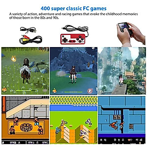 USonline911 Retro Portable Mini Handheld Video Game Console 8-Bit 3.0 Inch Color LCD Game Player Built-in 400 Games Kids Gift Accessories