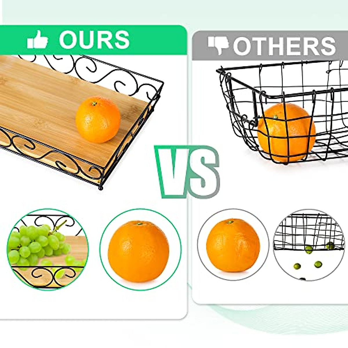 Fruit Basket Bowl, Vegetable Storage for Kitchen, 3-Tier Countertop Fruits Holder Rack with Banana Hanger, Food, Snack, and Bread Detachable Organizer Stand for Gift Large Capacity Fruit Tray