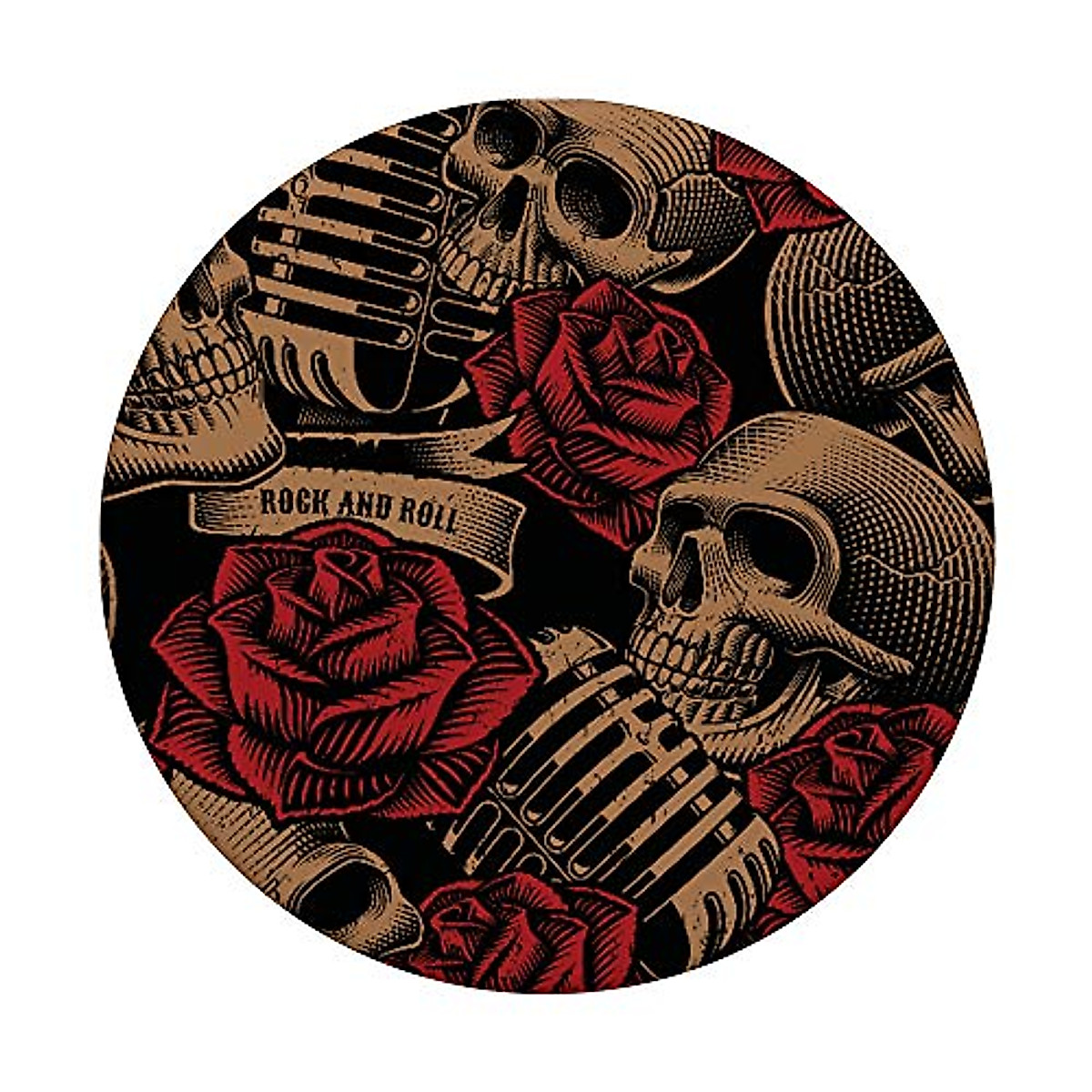 Rock'n'Roll Skulls Roses Musician Music Musical Songwriter PopSockets PopGrip: Swappable Grip for Phones & Tablets