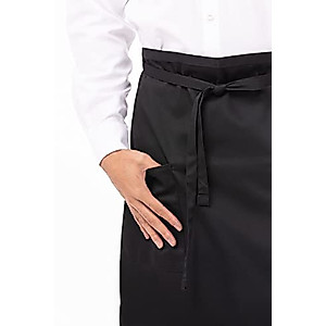 Chef Works unisex adult Two Pocket Bistro Apron apparel accessories, Black, One Size US