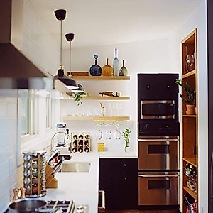 MATILODI Wine Glass Rack - Under Cabinet Stemware Wine Glass Holder - Wine Glasses Storage Hanger Metal Organizer for Cabinet Kitchen Bar (Gold, 3 Rows 2 Pack)