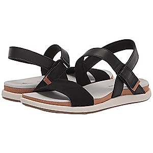 Clarks womens Eliza Mae Sandal, Black Textile, 8.5 US