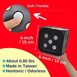 Macro Giant 6 Inch PU Foam Jumbo Big Playing Dice, Set of 4, Basic Color, Math Teaching, Teaching Aids, Board Games, Kid Toy
