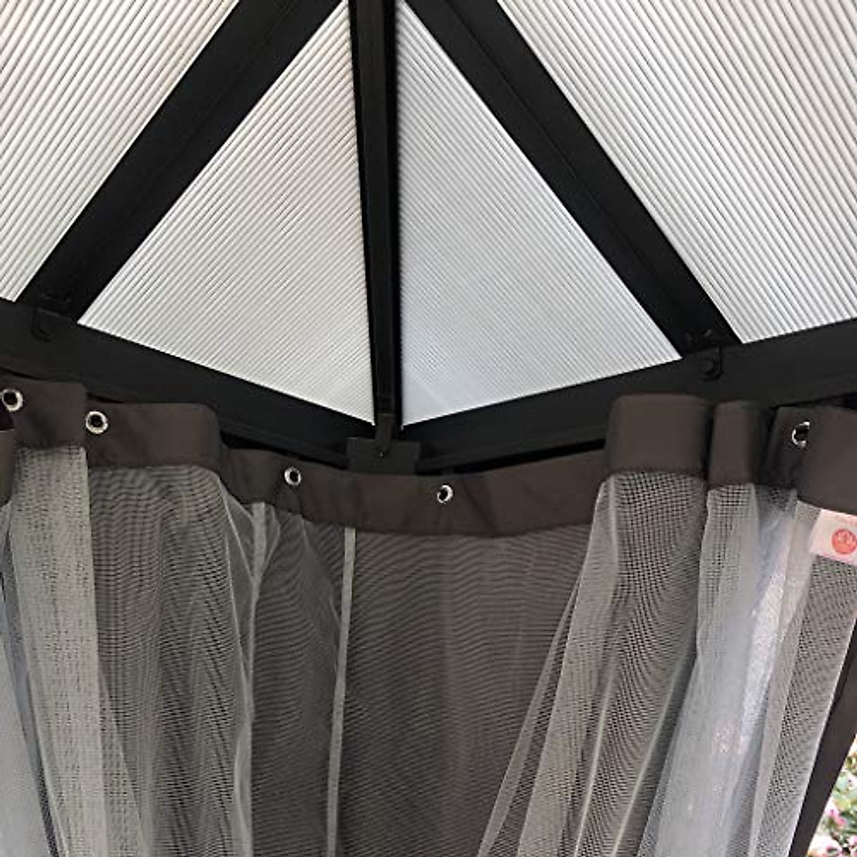 Kozyard Permanent Aluminum Hardtop Gazebo with Composite Polycarbonate Top for Outdoor Patio Lawn and Garden, Curtains and Netting Included (Edward 10ftx12ft)