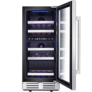 STAIGIS 29 Bottle Compressor Wine Cooler Refrigerator, 15 inch Wine Fridge Freestanding Dual Zone for Home, Kitchen and Bar, Digital Temperature Control