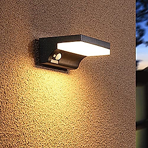 ZXHFDC LED Induction Wall Light Courtyard Garden Fence Outdoor Landscape Light Outdoor Waterproof Solar Home Wall Spotlight