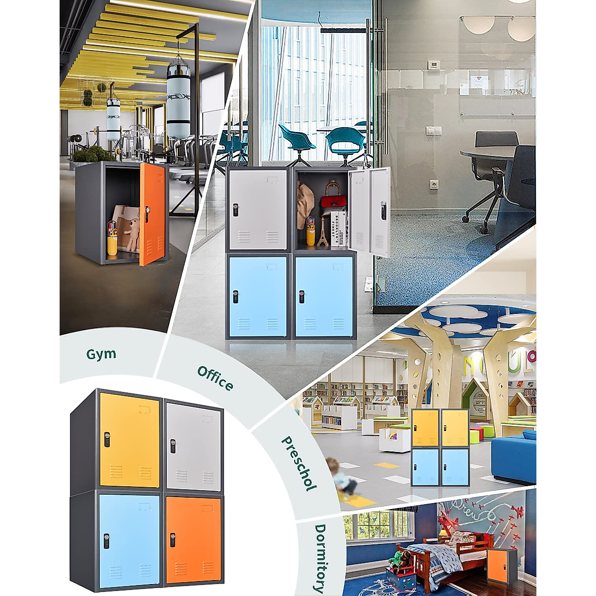 KAER Locker Storage Cabinet,Lockable Storage Cabinet,Metal Locker Storage Cabinet With1 Doors, 19.6" H Cabinet Organizer, for School, Office, Home,Preschool,Garage,Storage Room- Assembly Required