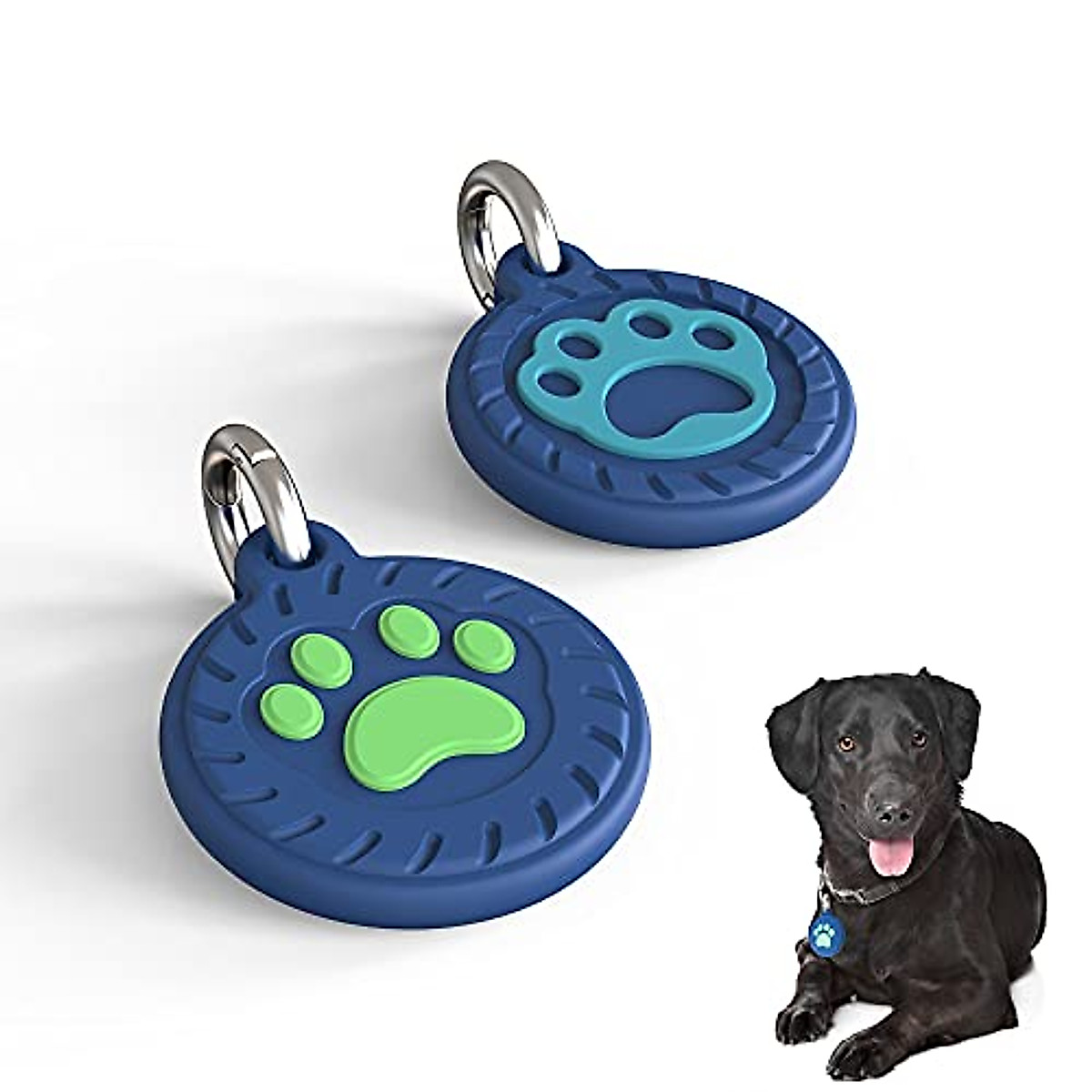 OwXiX Apple AirTag Cases Airtag Keychain Holder for Dog/Cat,Anti-Scratch Skin Cover&Water Resistant Silicone Protective Case for AirTag GPS Tracking with Keychain(2 Pack)