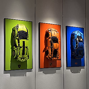 iLuane Display Wallboard for LEGO 42083 Bugatti Chiron Bundle With LEGO 42115 Lamborghini Sián FKP 37 Bundle With LEGO 42056 Porsche 911 GT3 RS Bundle With Lego 42143 Ferrari Daytona SP3 (Only Display