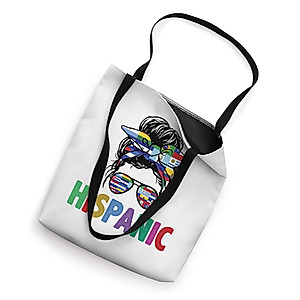 Hispanic Women Cute Messy Bun Hispanic Heritage Month Tote Bag