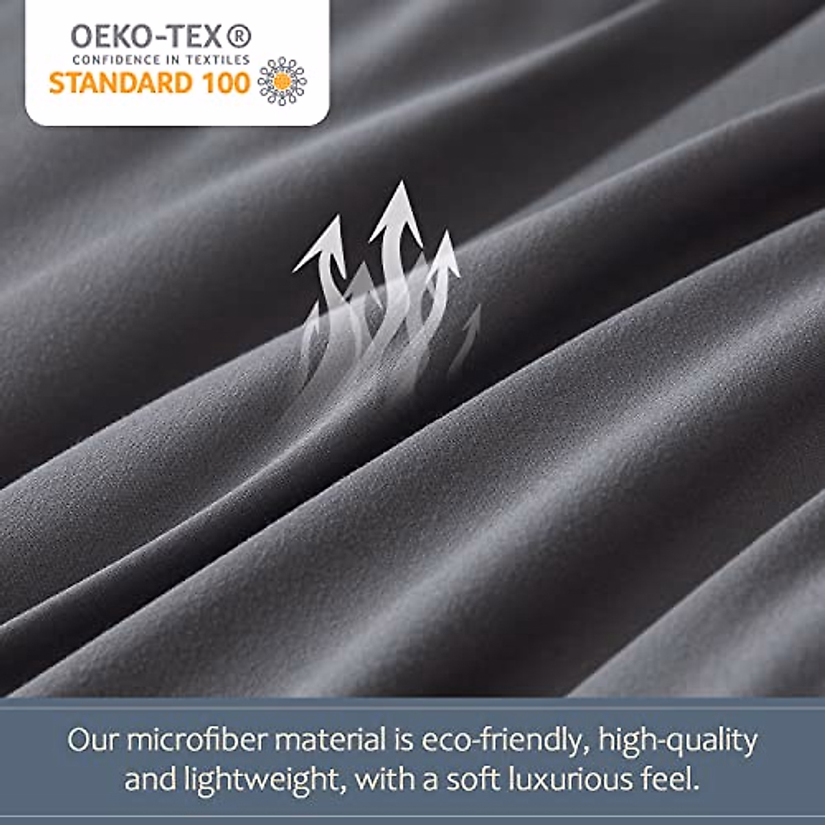 WhatsBedding Grey Comforter Set, Queen Lightweight Comforter Duvet Set for Summer,3 Pieces