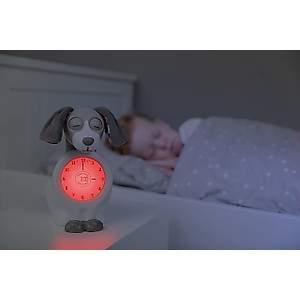Zazu Davy The Dog - Interactive Sleep Trainer Clock & Nightlight for Kids - Color-Changing, Dual Time Display, Light-Up Alarm Clock - Teaches Kids When to Wake Up - in Soothing Taupe