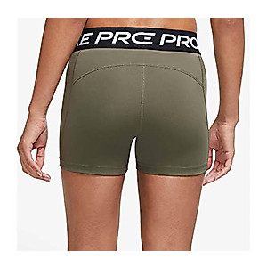 Nike Womens Pro 3" Shorts (Medium Olive/Black/Black, Large)