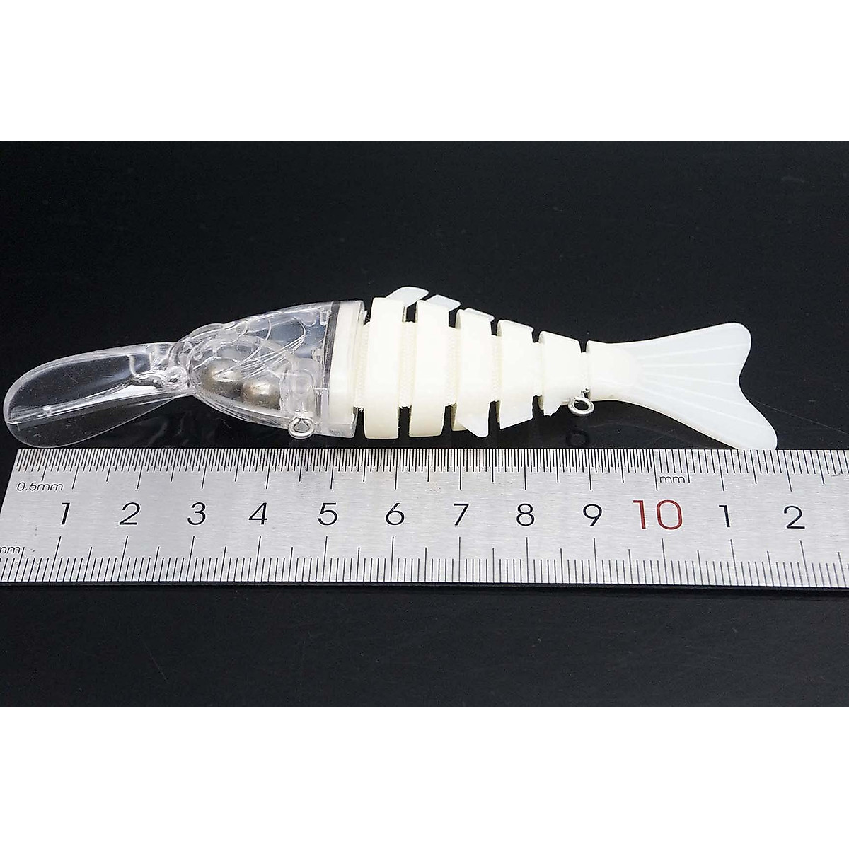 5PCS Unpainted Lure Blanks 14.98g 12cm 7 Jointed Fishing Lure with Free 5mm Eye Crankbait Simulation Blank Body Clear Hard Baits Trout Salmon Minnow Lure Popper Lures Topwater Freshwater JXS4