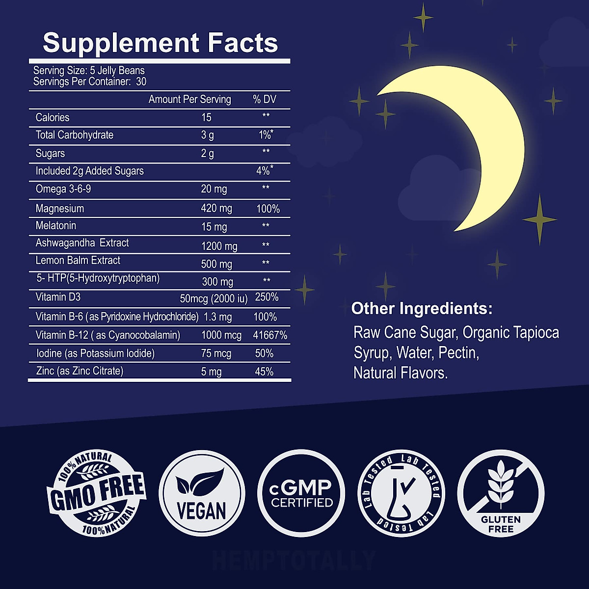 Melatonin 3mg 15mg for The Whole Family with Ashwagandha, 5-HTP, Lemon Balm, Magnesium, B12, B6 Chewable & Low Sugar - for Healthy Rest Cycle, Deep Zzzs, Positive Mood & Brain Health, 150 Counts