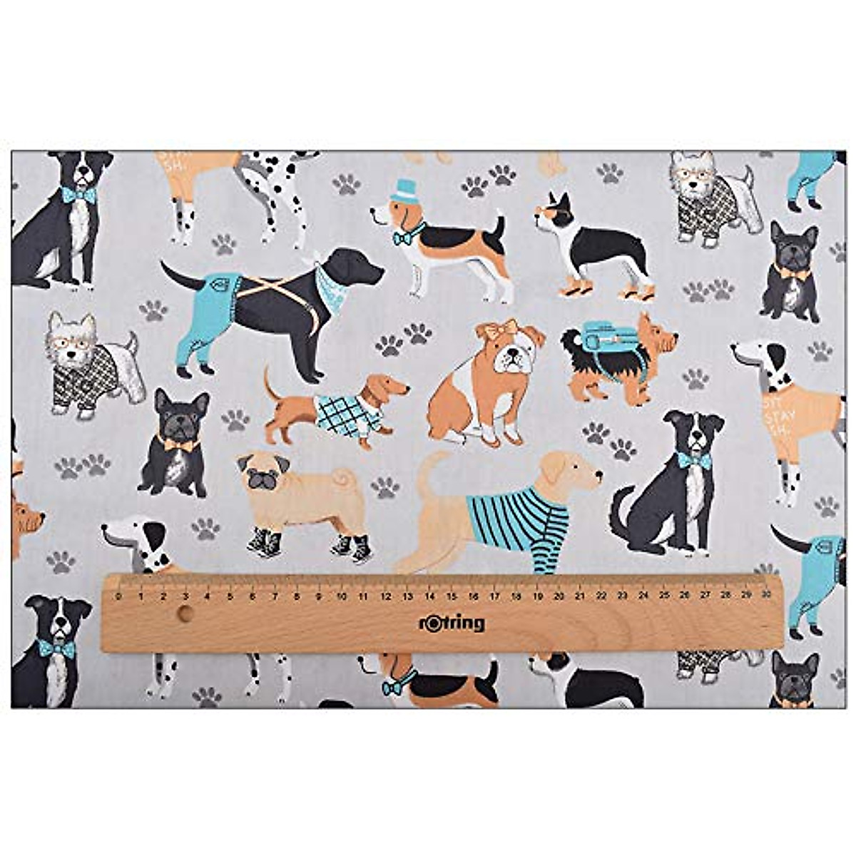 Hanjunzhao Cute Animals Cat Dog Fat Quarters Fabric Bundles 18 x 22 inch for Quilting Sewing Crafting