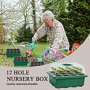 SPISFUD 10 Packs Seed Starter Tray , Humidity Dome with Seedling Starter Kits and Greenhouse Foundation Seed for Growing Starting( 120 Cell Trays)