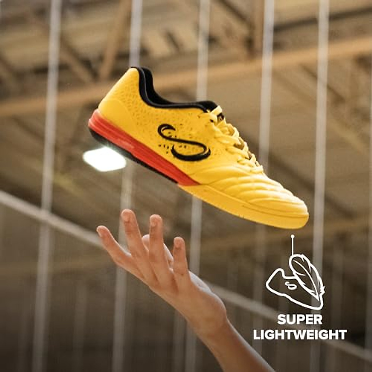 SENDA Ushuaia Pro 2.0 Indoor Soccer, Court, and Futsal Shoes, Men's Size 9.5 / Women's Size 10.5, Yellow