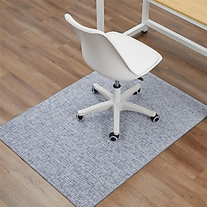 RccugmatS Chair Mat for Hardwood & Tile Floor, 36" x 48" Heavy Duty Office Chair Mat for Rolling Chairs, Anti Slip, Non-Curve, Floor Protector for Home Office, Blue White