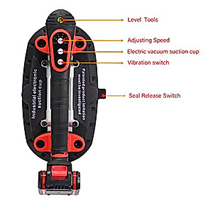 Tile Vibration Tool with Electric Vacuum Suction Cup, 21V 15000mAh Hand-held Tile Vibrant Tools, 6 Speeds Adjustable Tile Installation Machine (Two Batteries, 28000r/min)