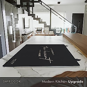 Safecook Electric Stove Top Cover (28.5 x 20) - Stylish glass top stove cover protector - Protect and Enhance your kitchen with stove top covers for electric stove - Electric stove cover - Glass cooktop protector