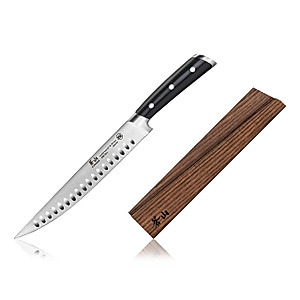 Cangshan TS Series 1020762 Swedish 14C28N Steel Forged 9-Inch Carving Knife and Wood Sheath Set