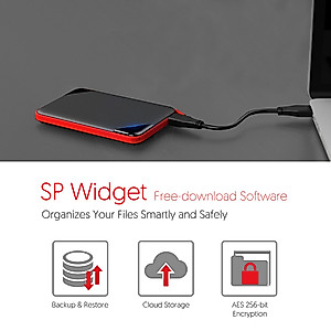 SP 1TB Rugged Portable External Hard Drive Armor A30, Shockproof USB 3.0 for PC, Mac, Xbox and PS4, Black