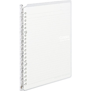 Kokuyo Campus Smart Ring Binder, A5 Transparent Binder Notebook Up to 25 Sheets 20 Holes Slim Binder Folder with 10 Extra Campus Sarasara Loose-Leaf Paper for Work & Study, Japan Import (RU-SP130T)