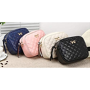 Small White Crossbody Purse for Teens Girls and Women - Ladies Cute Quilted Leather Hobo Messenger Bag - Handbags Shoulder Bags Satchel