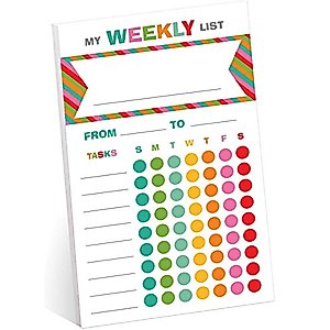 Bright Cheerful Weekly Chore Chart / 6" x 10" Sticky Note Fill-in Task List/Homeschool Task Assignment List
