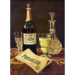 Amehla Original Absinthe Glass: Set of 2 - Vintage Reservoir Pontarlier Style Cordial Cocktail Glasses