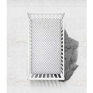 Bacati - 2 Pack Love/Aztec/Arrows/Hearts Silky Soft Breathable 100% Cotton Muslin Baby Crib Fitted Sheets - Fits Standard 28 x 52 x 5 Crib & Toddler Mattresses (Hearts, Grey)